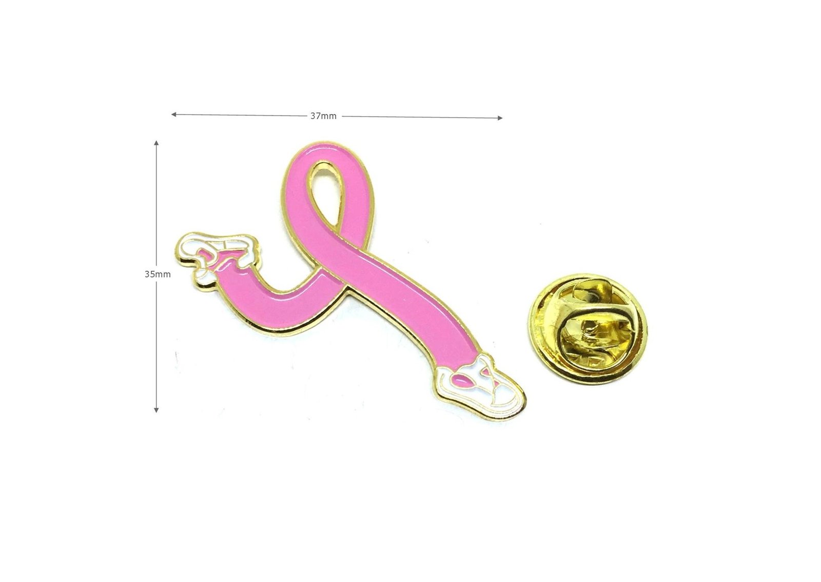 Running Pink Ribbon Pin - FINOX