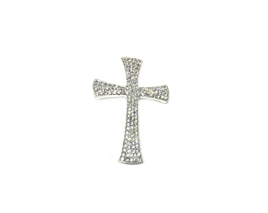 Rhinestone Cross Brooch | FINOX