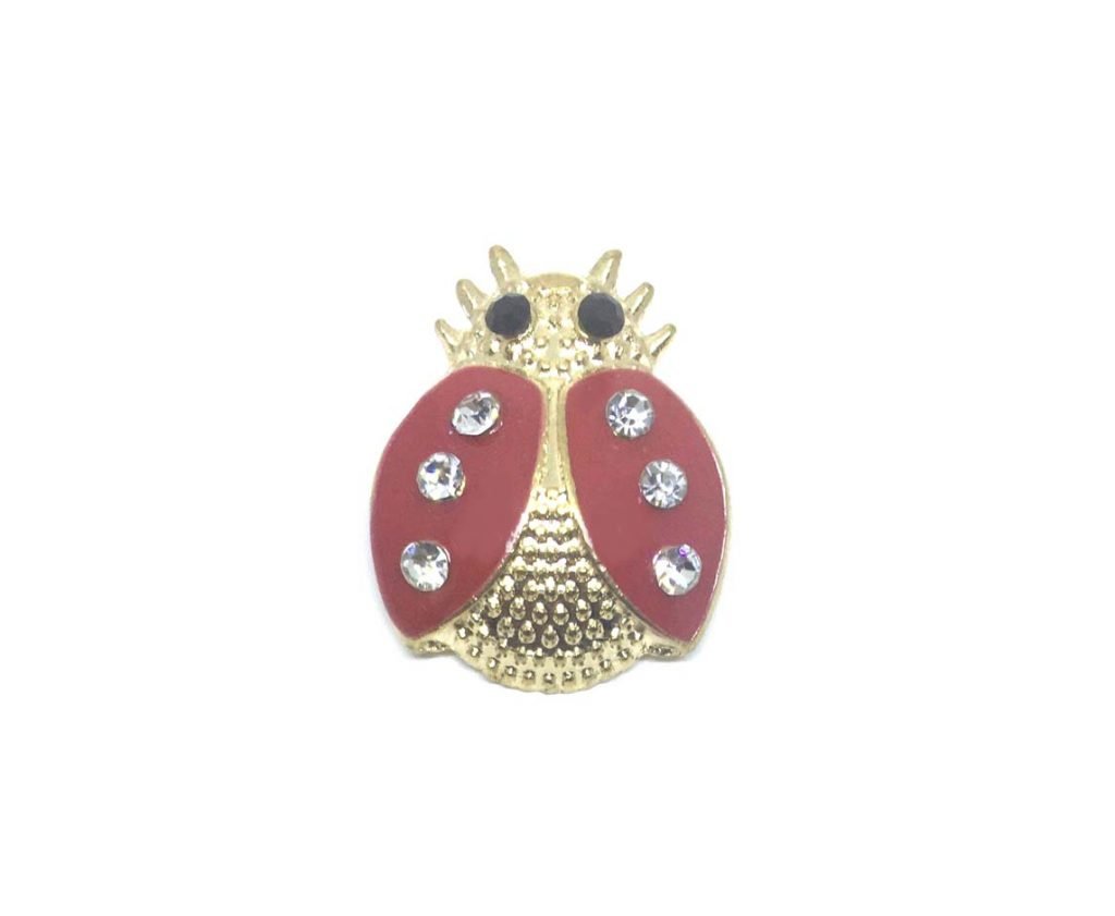 Rhinestone Ladybug Pin Finox
