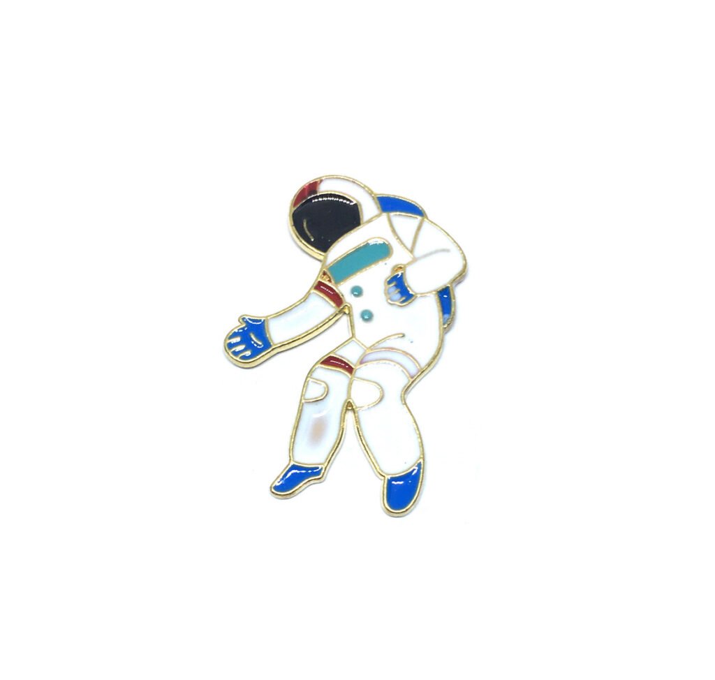 Cartoon Astronaut Cat Planet Space Pin | FINOX