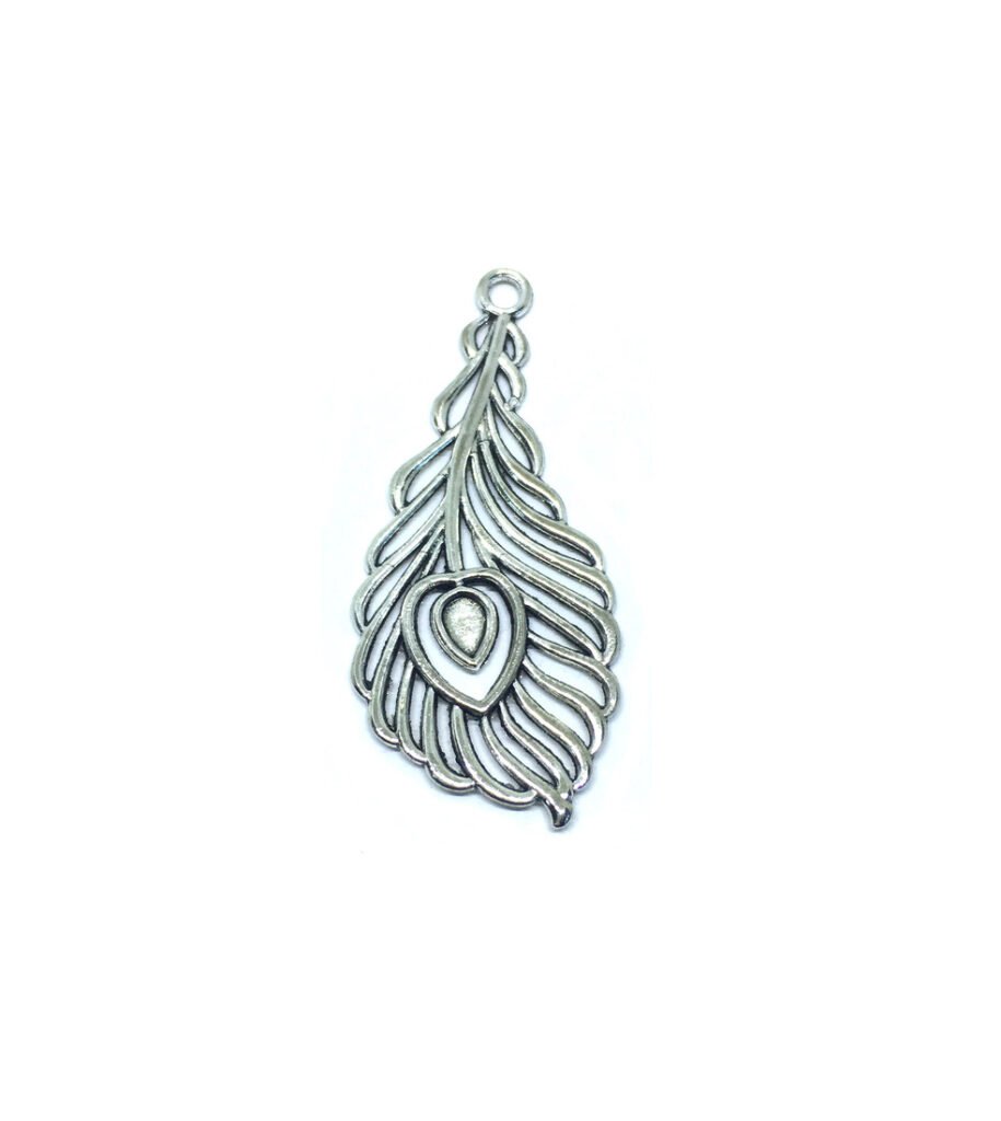 Pewter Peacock Feather Pin Finox