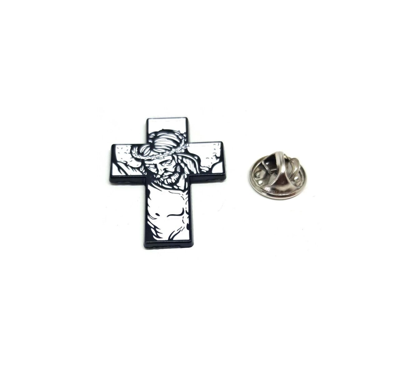 Crown of Thorns Jesus Cross Enamel Pin | FINOX