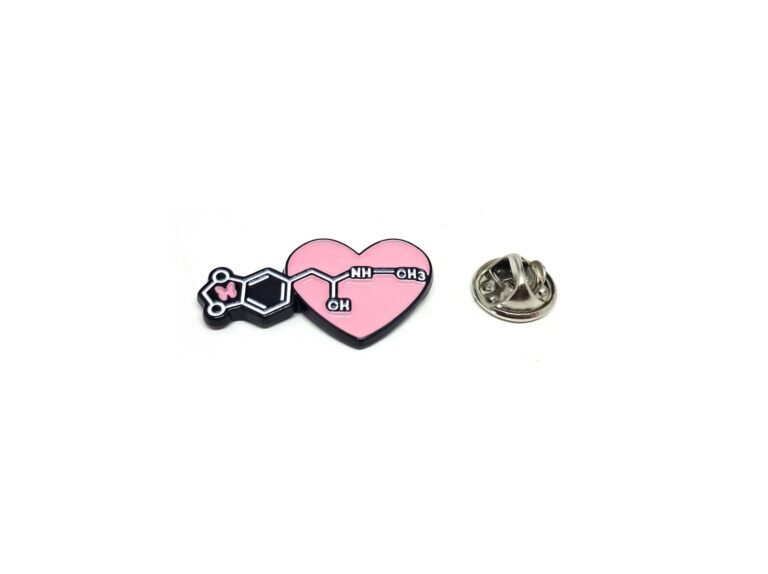 'Heart Chemistry' Molecules Structure Lapel Pin | FINOX