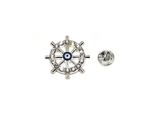Buy Rhinestone Ship’s Wheel Pin – Sparkling Nautical Lapel Brooch for ...