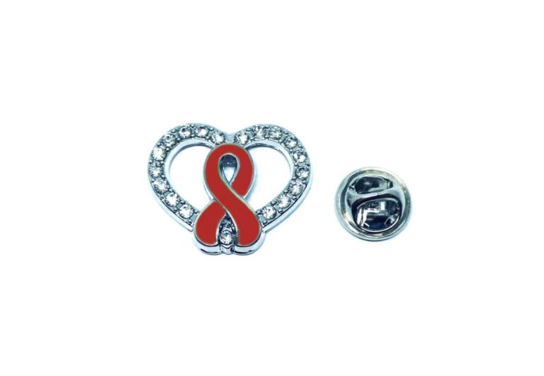 Heart Disease Awareness Pins | Red Ribbon & Heart-Shaped Pins in Bulk
