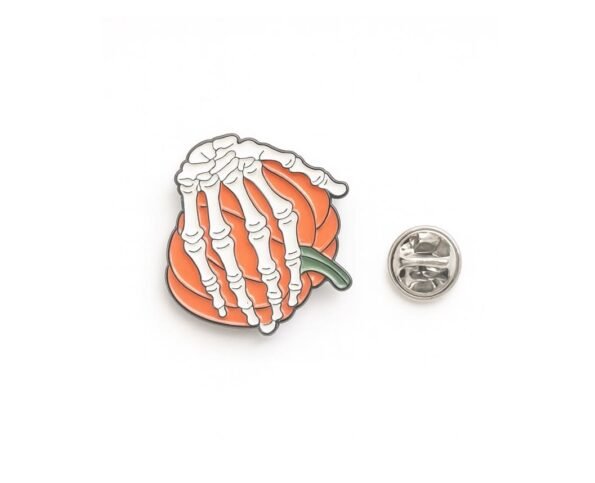 Skeleton Hands on Pumpkin Halloween Pin – Spooky Enamel Lapel Pin | Finox
