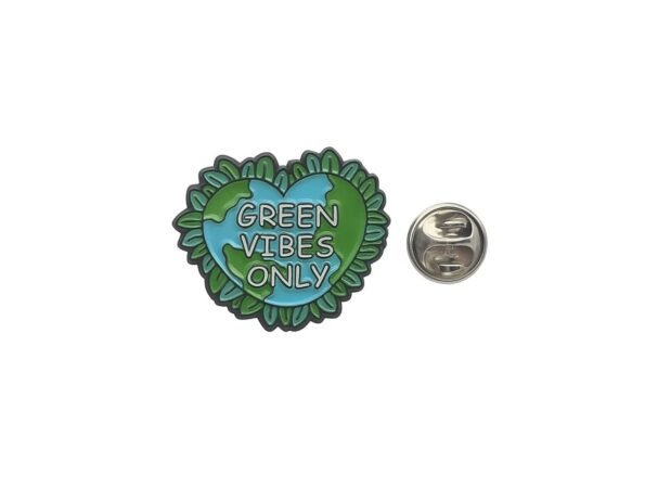 GREEN VIBES ONLY Heart Enamel Pin | Positive Vibes Pin