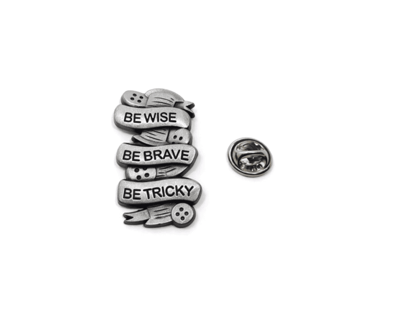 Engraved Wisdom and Bravery Pin | Inspirational Lapel Pin – FINOX